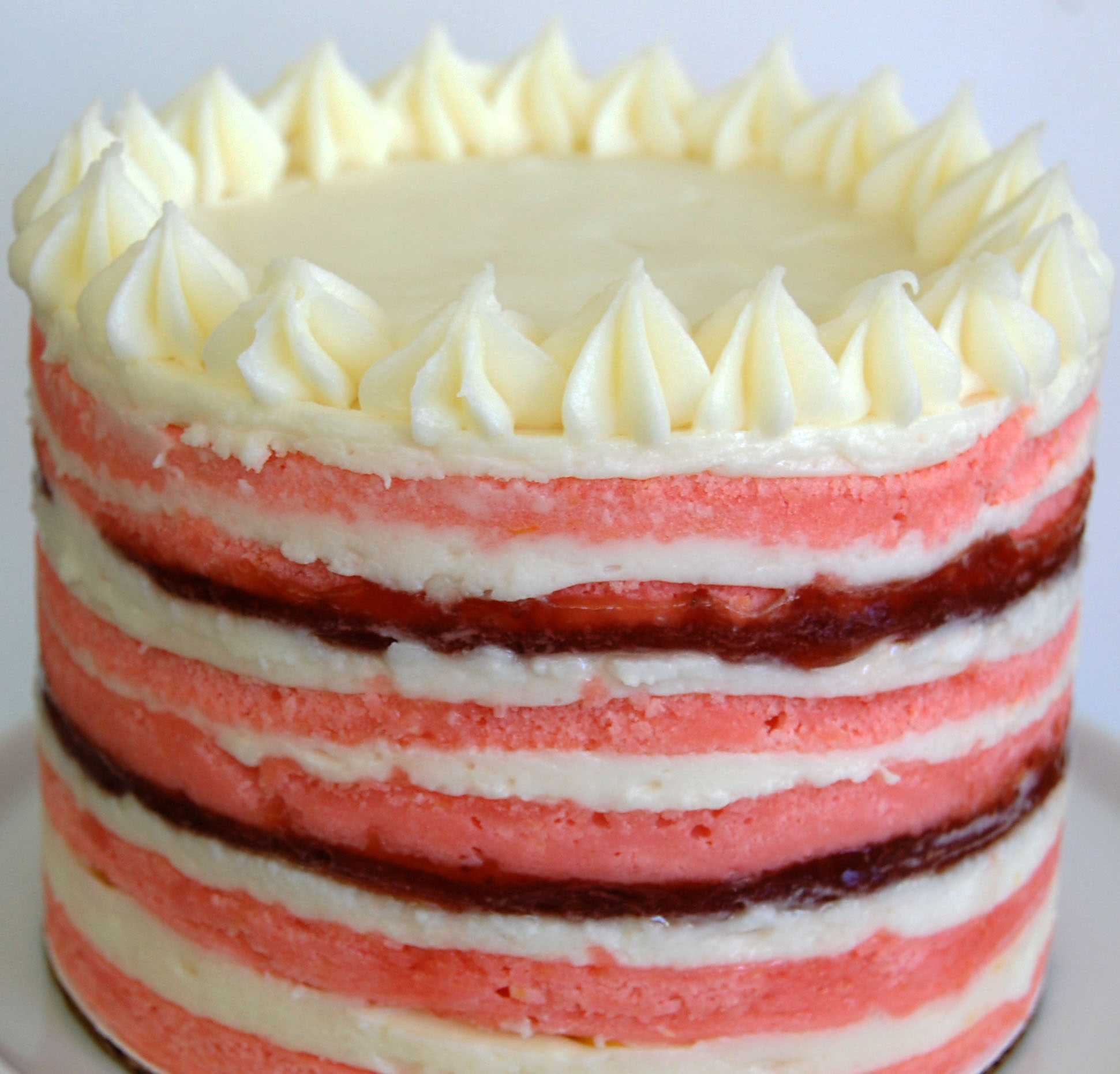 pink lemonade cake with lemonheads and strawberry preserves – LENA'S ...